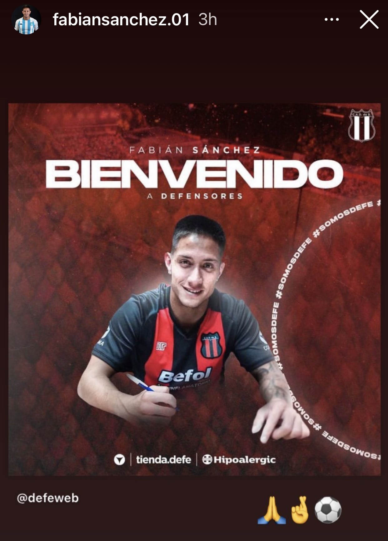 Mercado: Sánchez, de Racing a Defensores - Racing de Alma